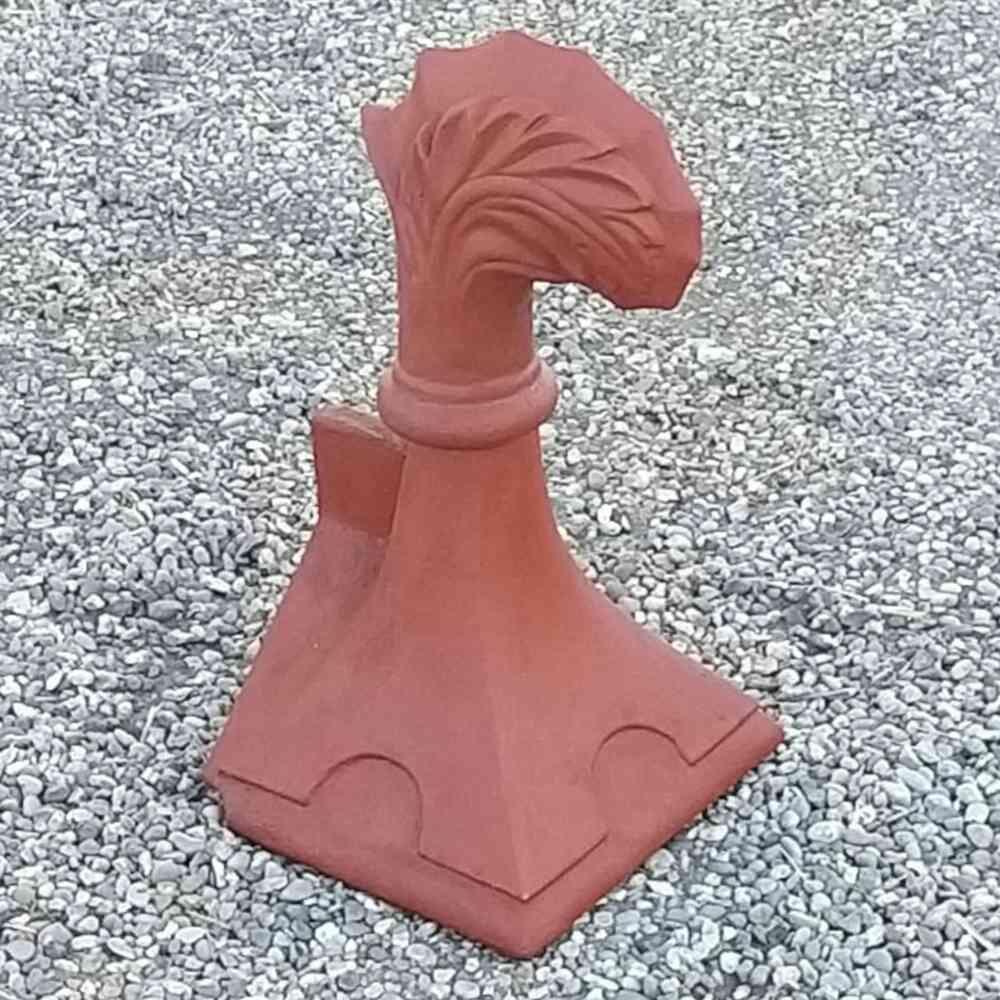 RD omega block end curved leaf finial