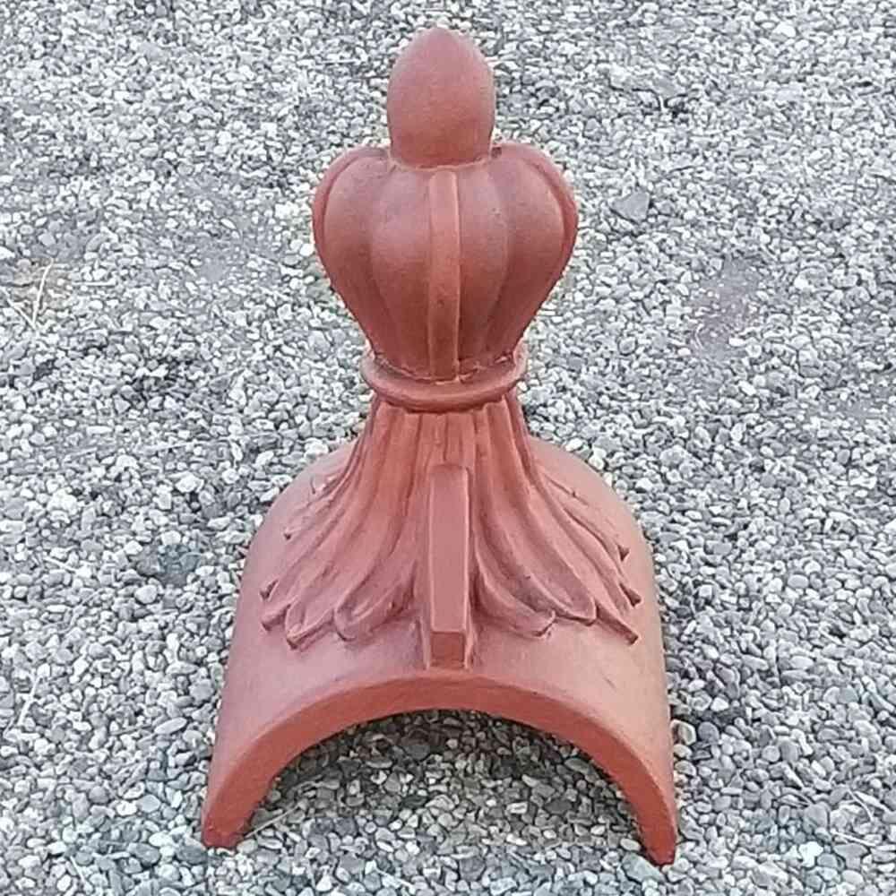 Half round coronation crest roof finial