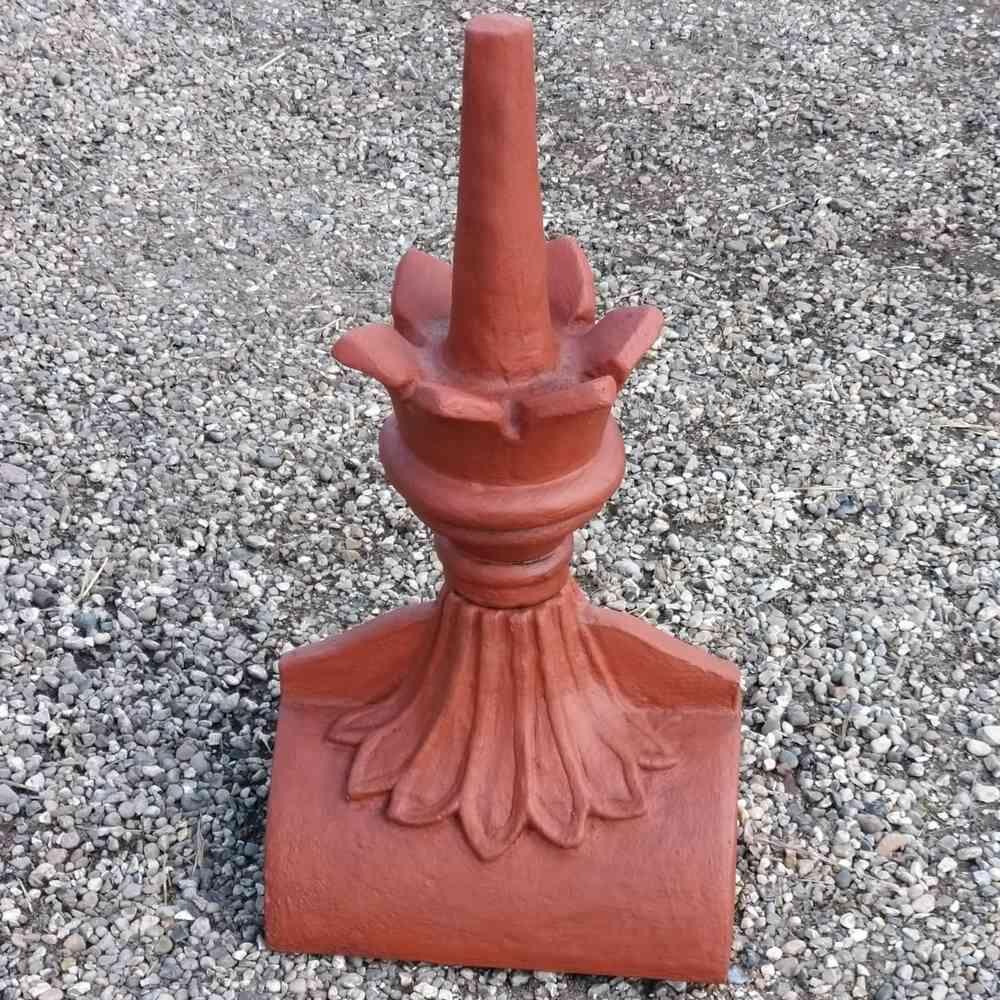 Half round capped crown roof finial