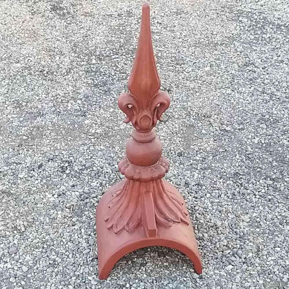 Half round spire ridge finial