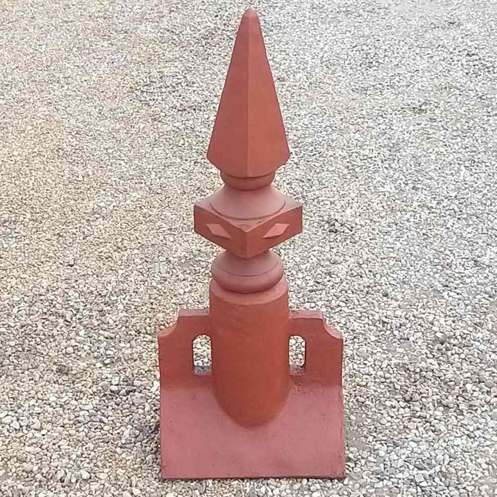 Double arch square spire roof finial