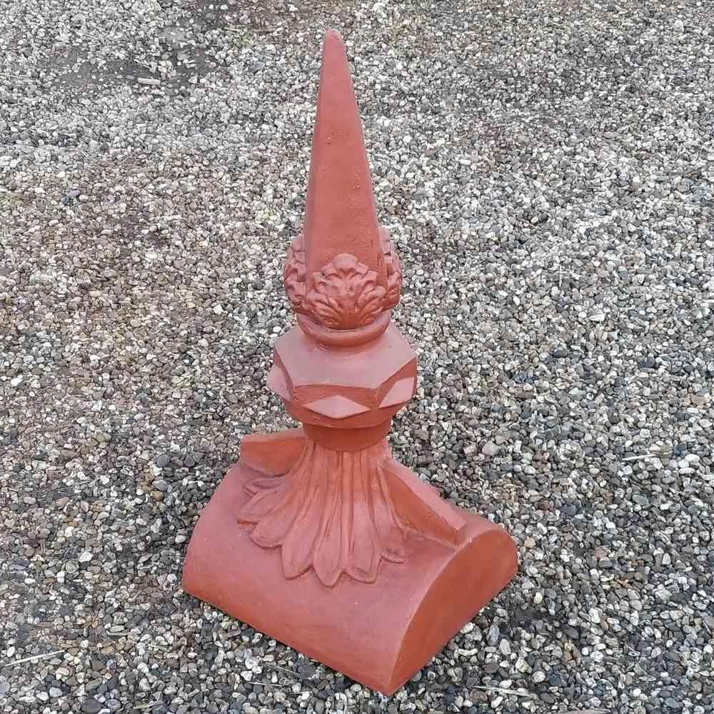 Half round capped hex spire finial