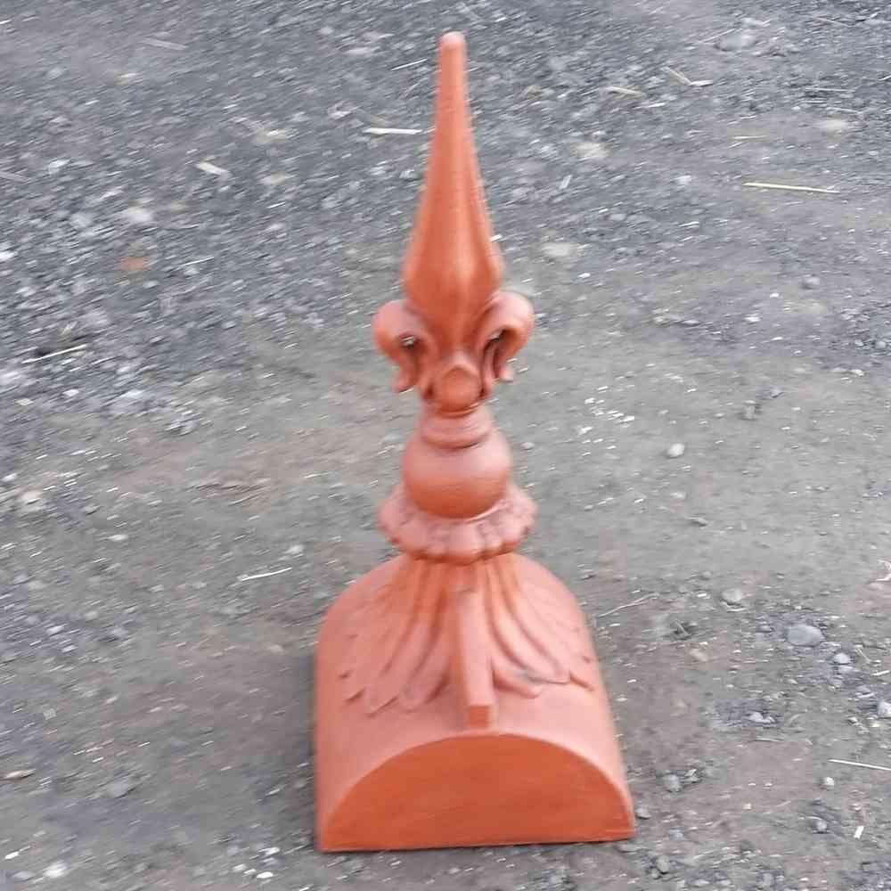 Half round capped spire ridge finial