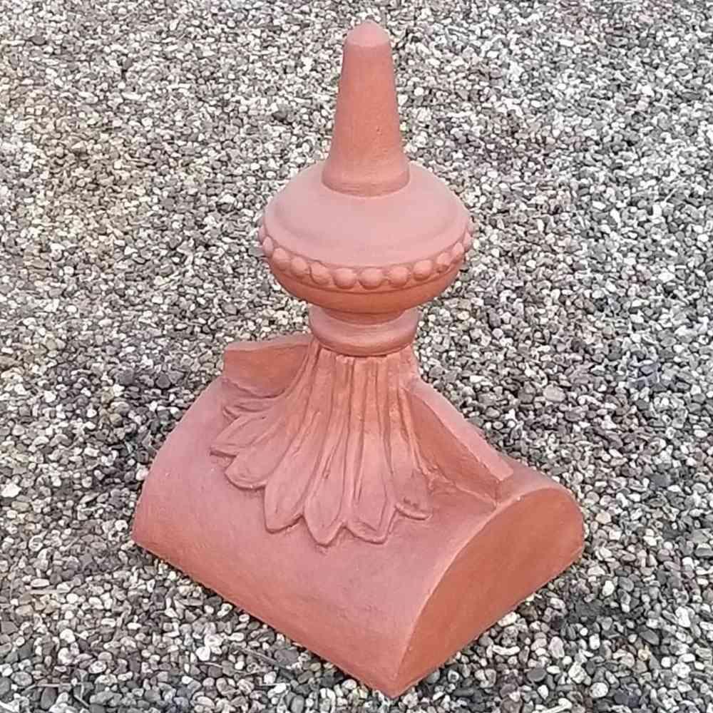 Half round capped topper roof finial