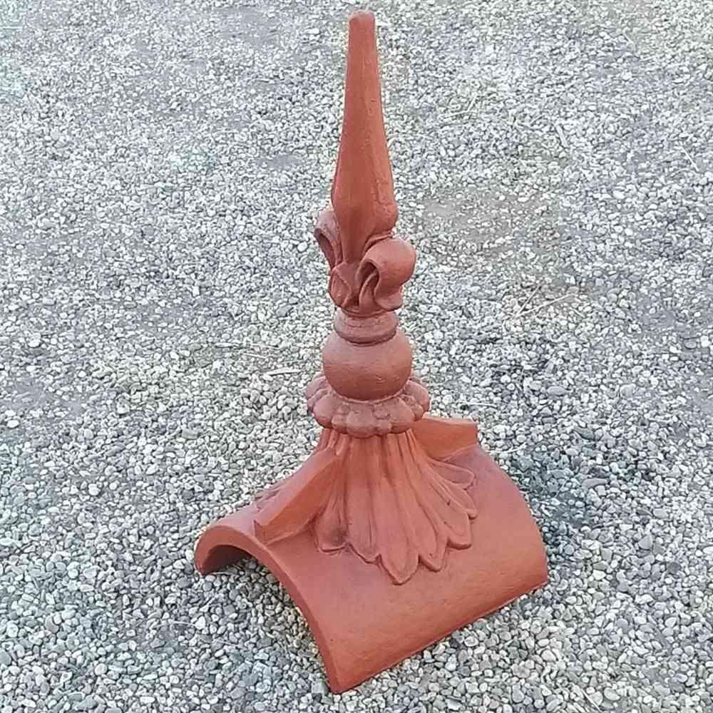 Half round spire ridge finial