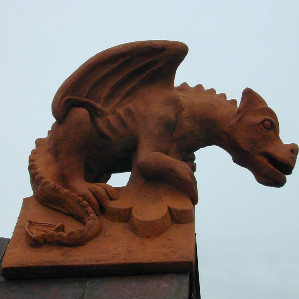 Gothic roof finials and architectural ridge tiles for roofs
