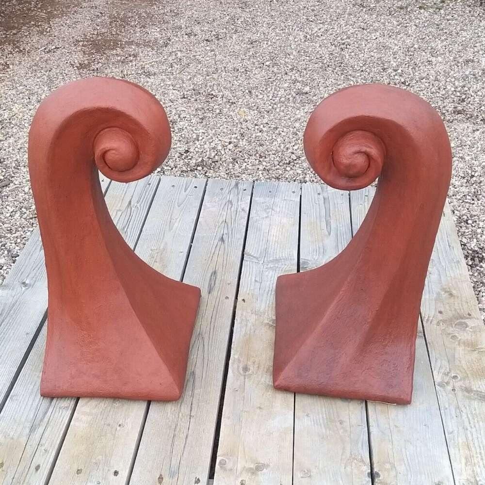 Swan neck blockend roof finial (IN STOCK)