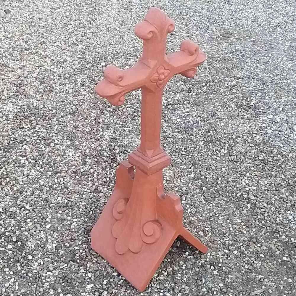 Castle scrolled tudor cross ridge finial