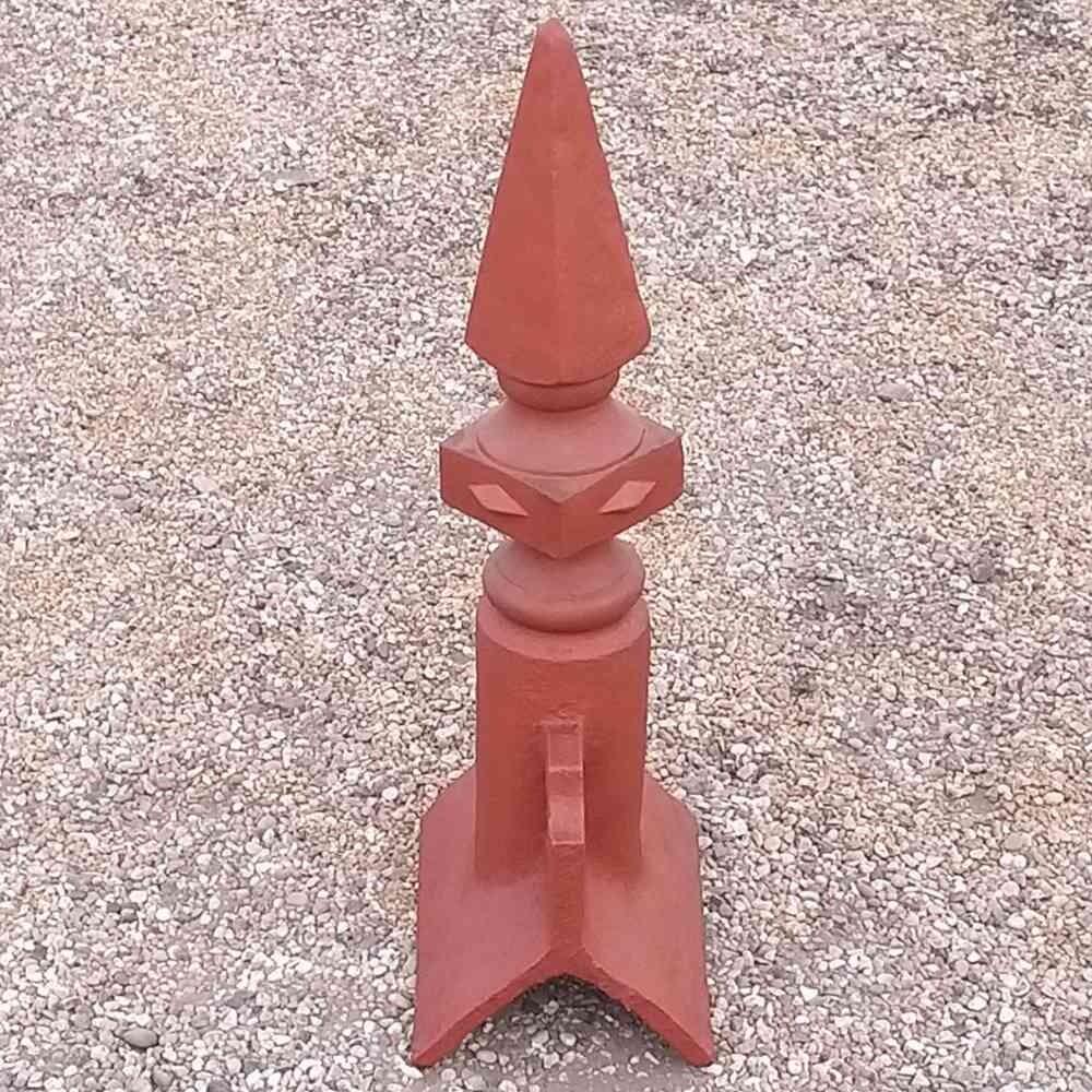 Double arch square spire roof finial