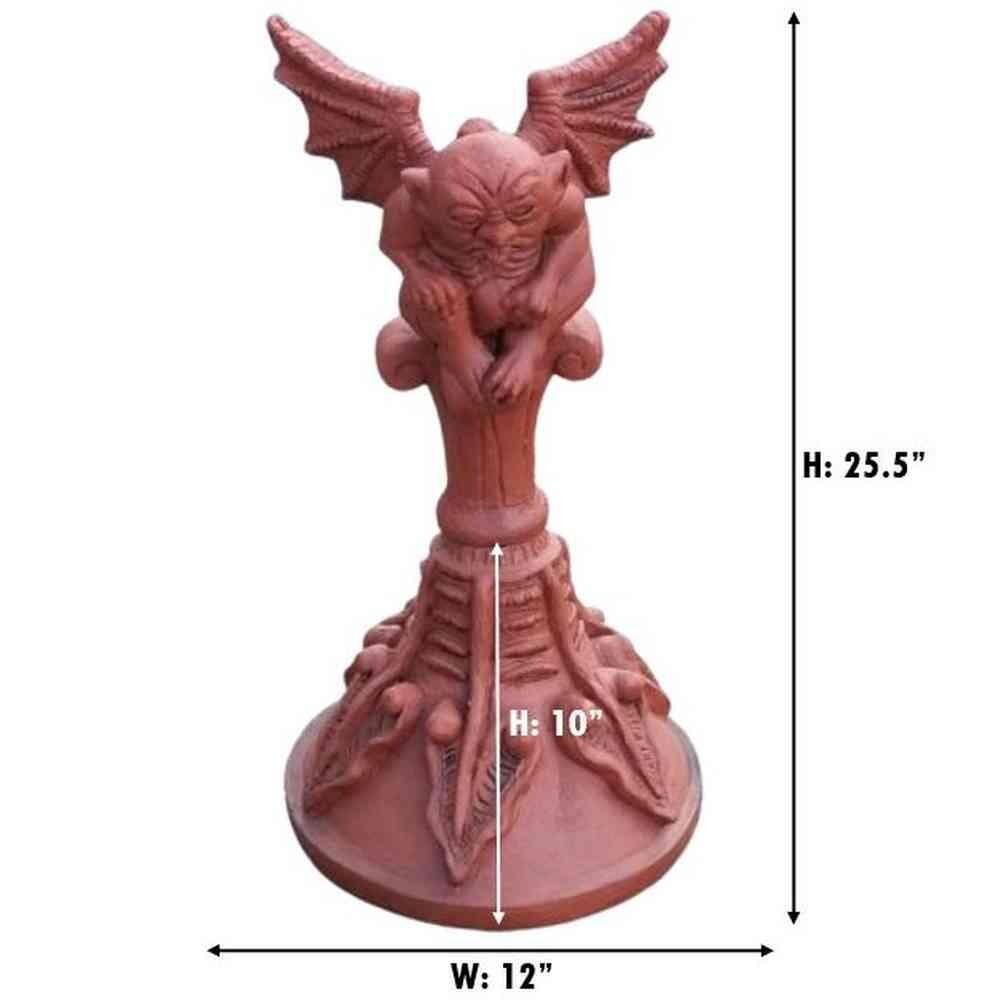 Large round poking tongue gargoyle roof finial
