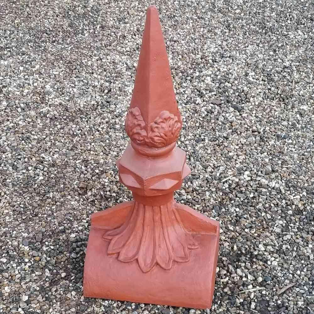Half round capped hex spire finial