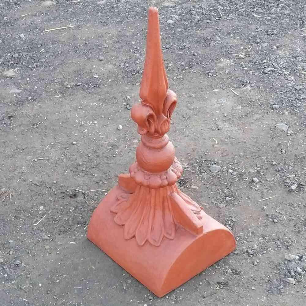 Half round capped spire ridge finial