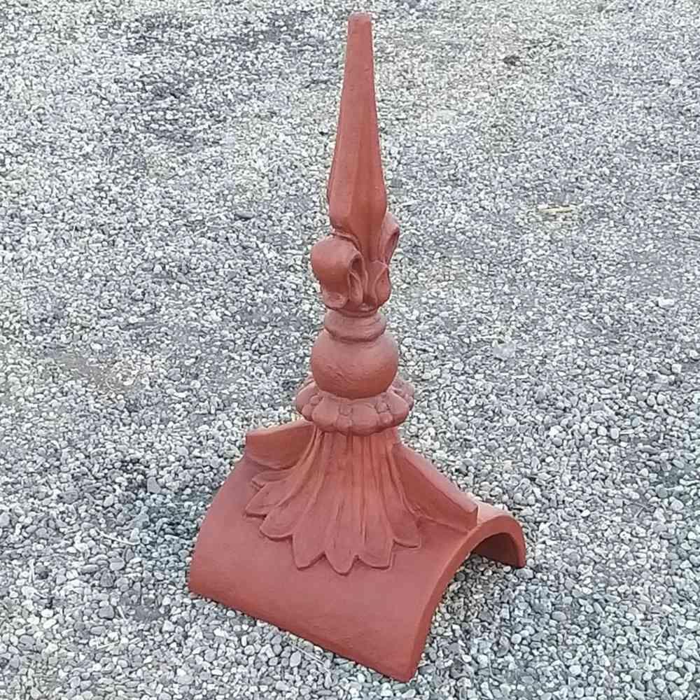 Half round spire ridge finial