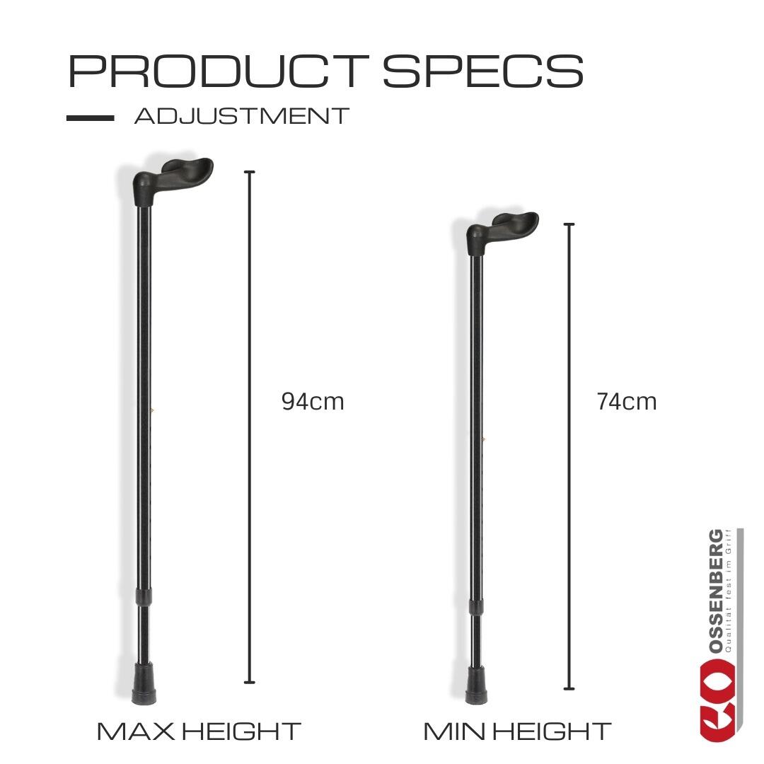 Ossenberg Comfort Fischer Handle Walking Sticks | VAT Eligible ...