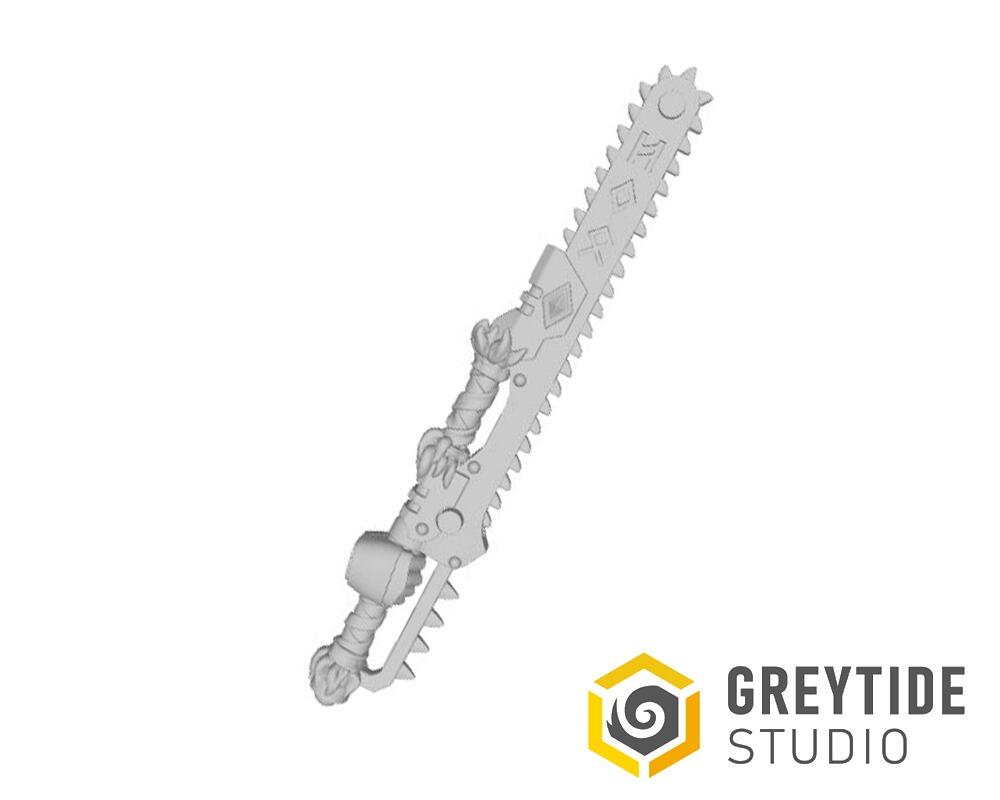 Greytide Studios Primal Hounds Two Handed Chainsword 01