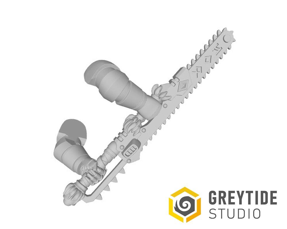 Greytide Studios Primal Hounds Two Handed Chainsword 02