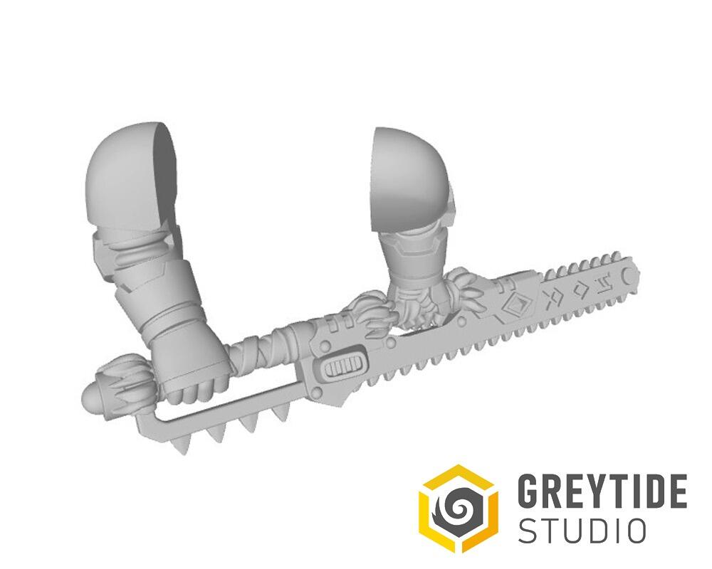 Greytide Studios Primal Hounds Two Handed Chainsword 03