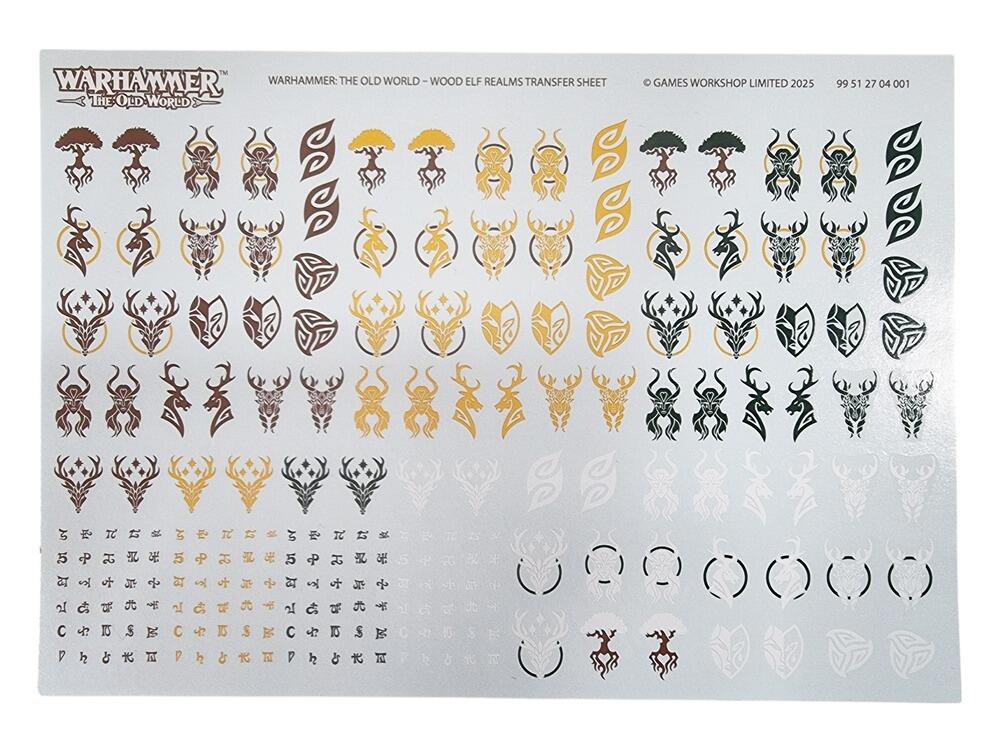The Old World Wood Elf Realms Transfer Sheet