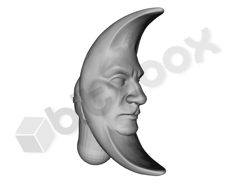 Male Warrior Head Masked Moon 01