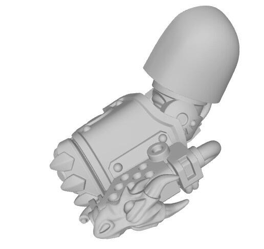 Greytide Studios Anvil Wardens Grav Armour Flamer Fist Pose 02