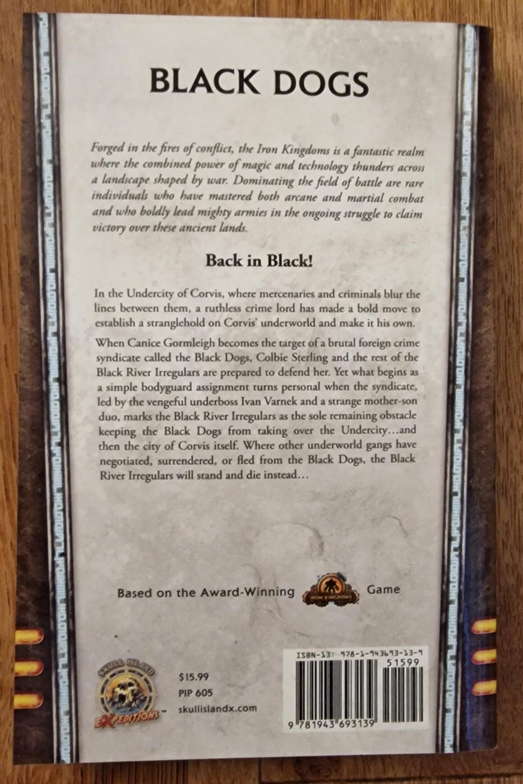 Iron Kingdoms RPG Warmachine Novel Black Dogs by Richard Lee Byers