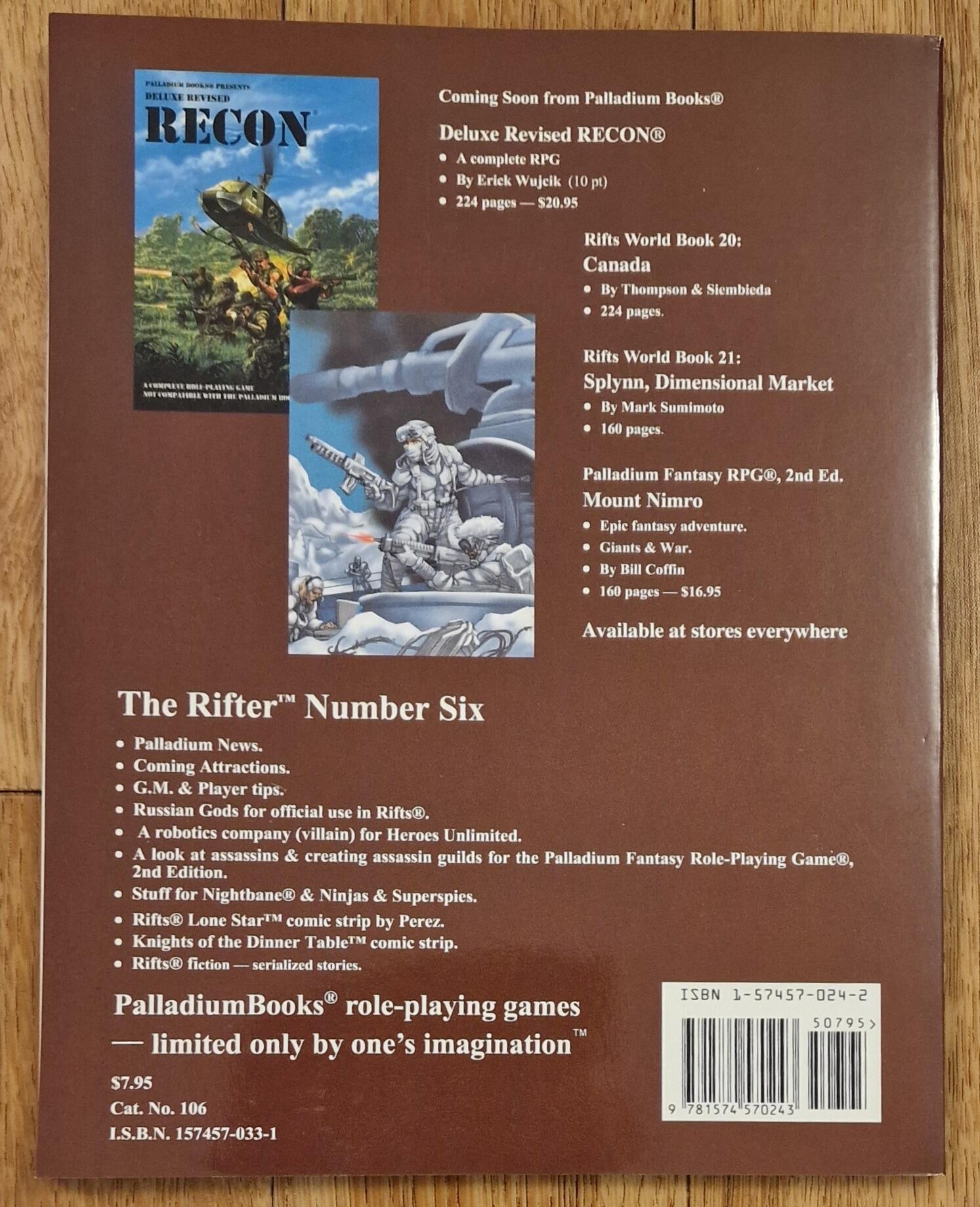 The Rifter Issue 6 for all Palladium RPGs