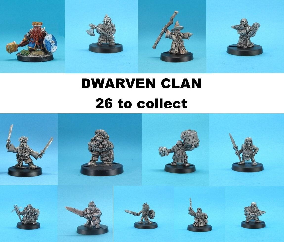 Dwarf Clan miniatures by Ral Partha in 28mm scale. Great for character ...