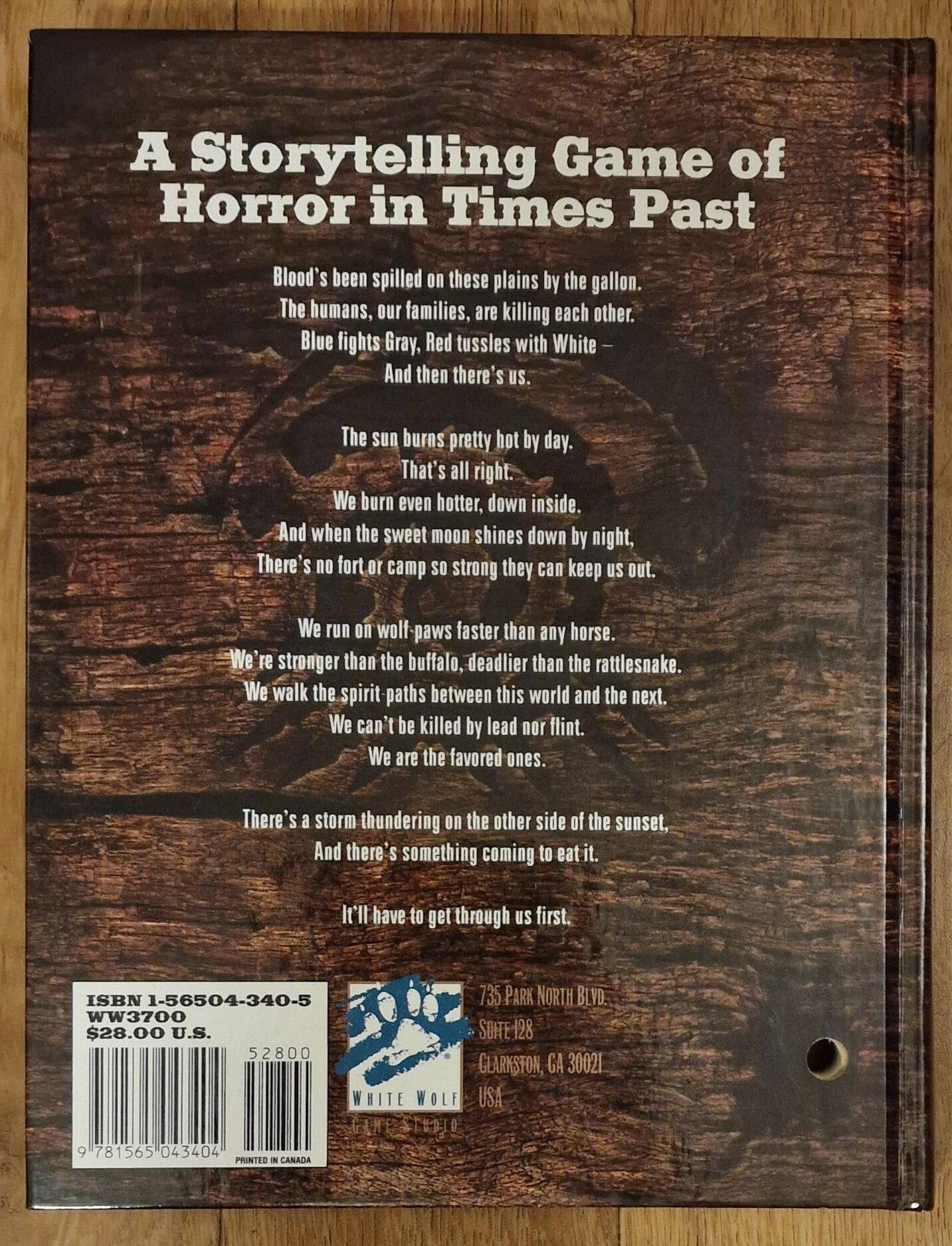 Werewolf The Wild West RPG Rulebook by White Wolf