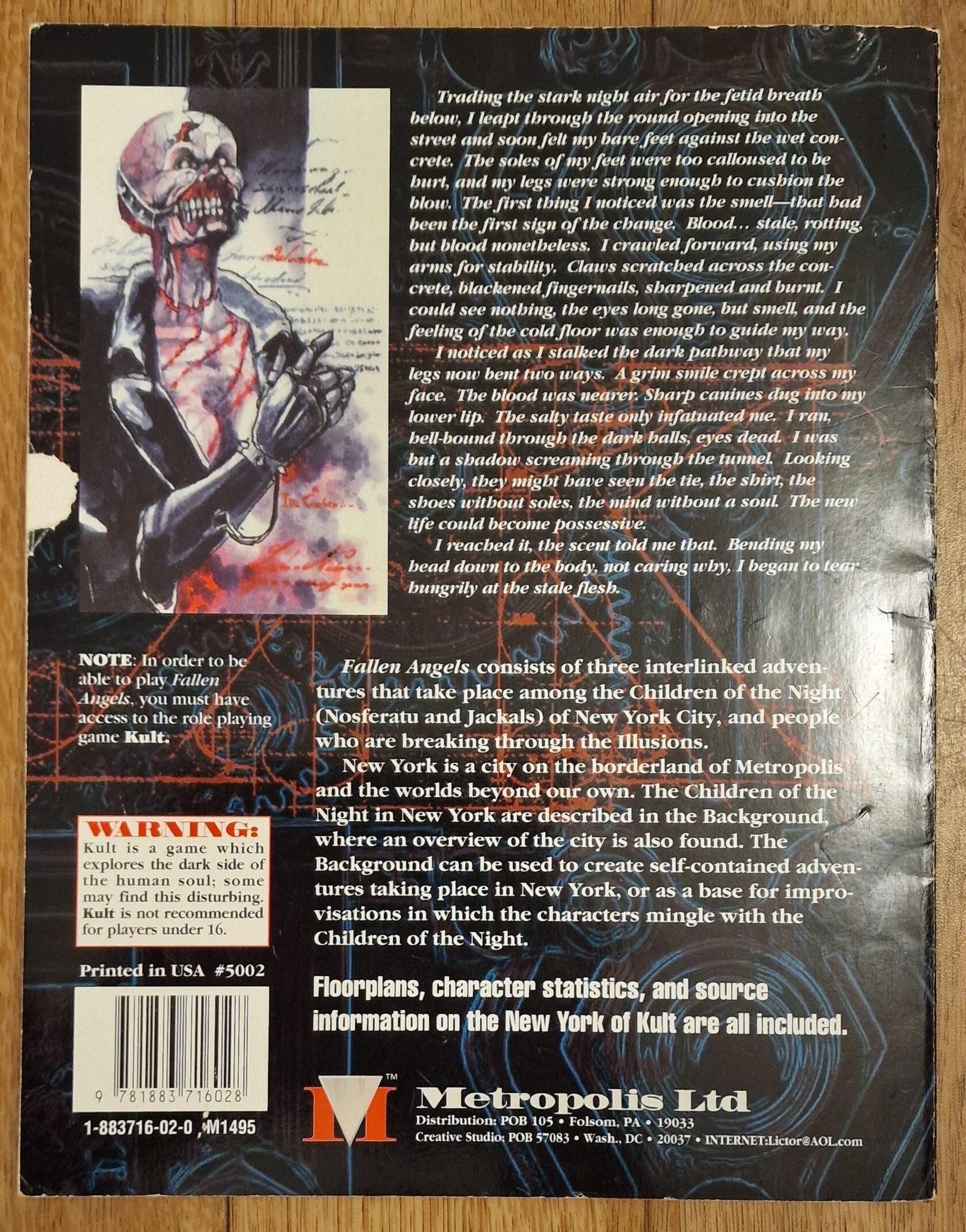 Fallen Angels Adventures for Kult RPG 1st edition by Metropolis