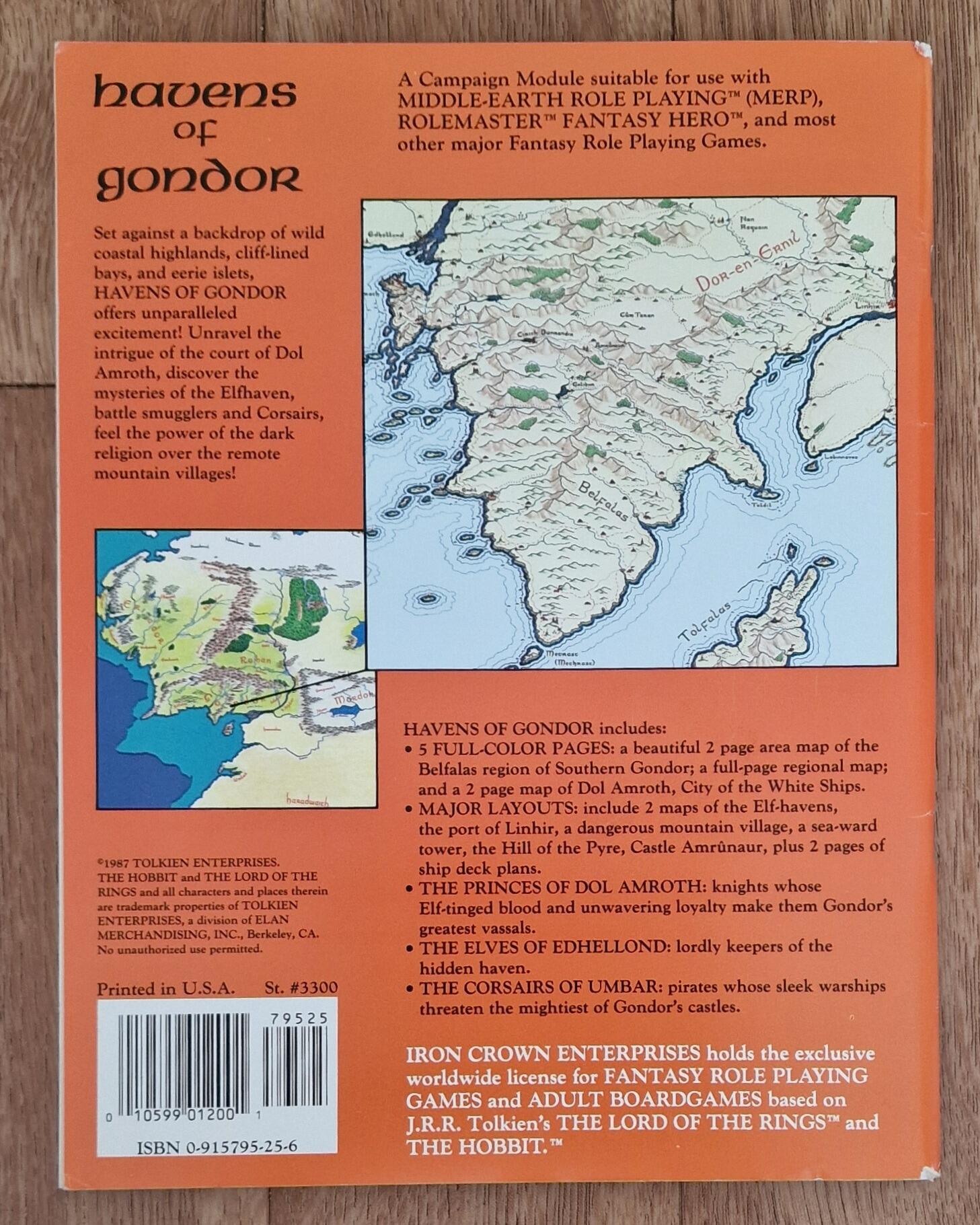 Havens of Gondor for Middle Earth Role Playing MERP by ICE Iron Crown