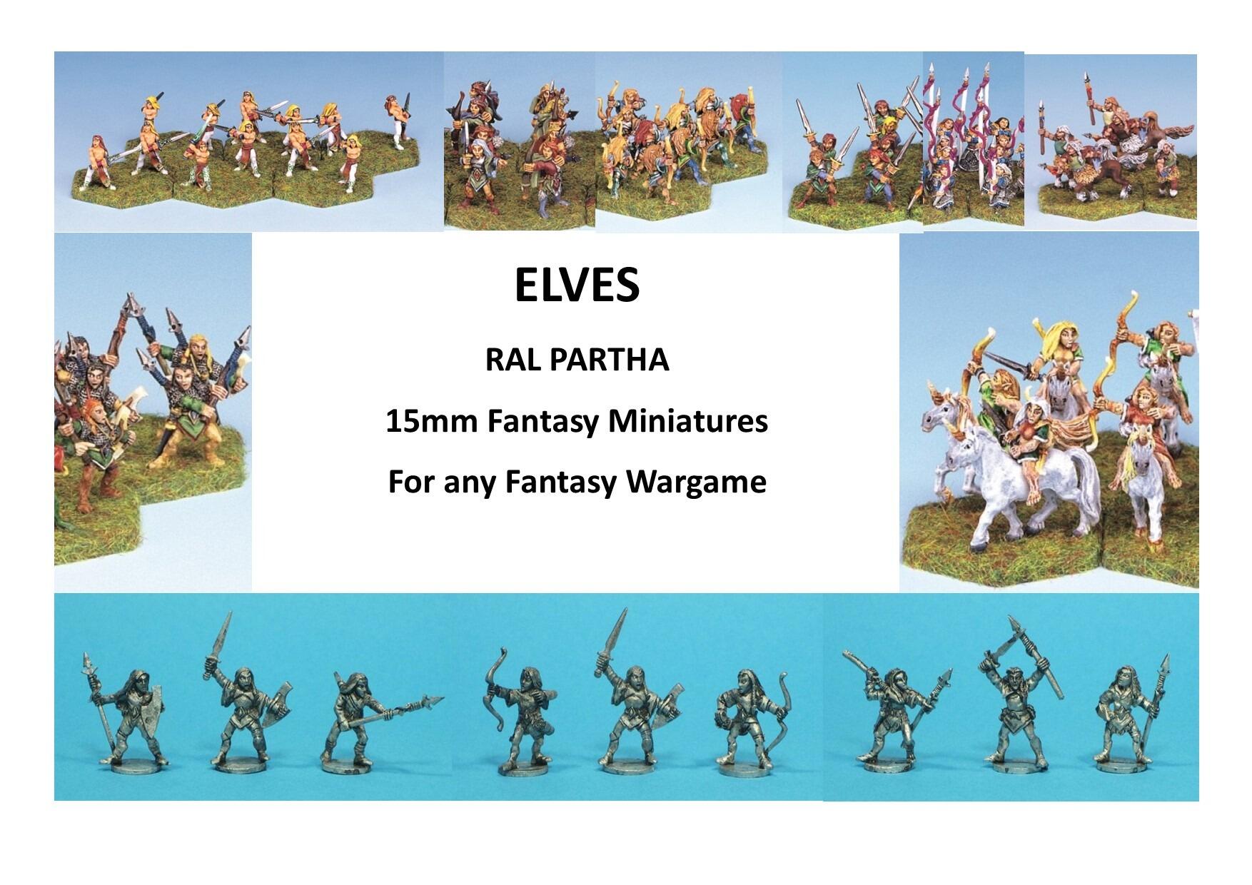 Ral Partha 15mm Elf miniatures. Ideal for building your fantasy army.