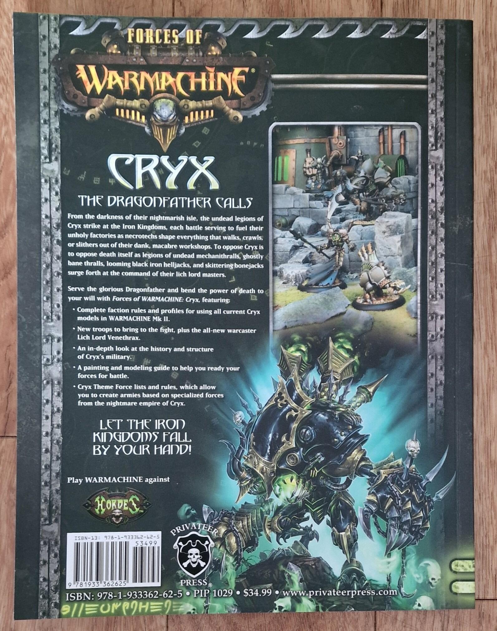 Forces of Warmachine CRYX Softback Supplement Privateer Press 27 05