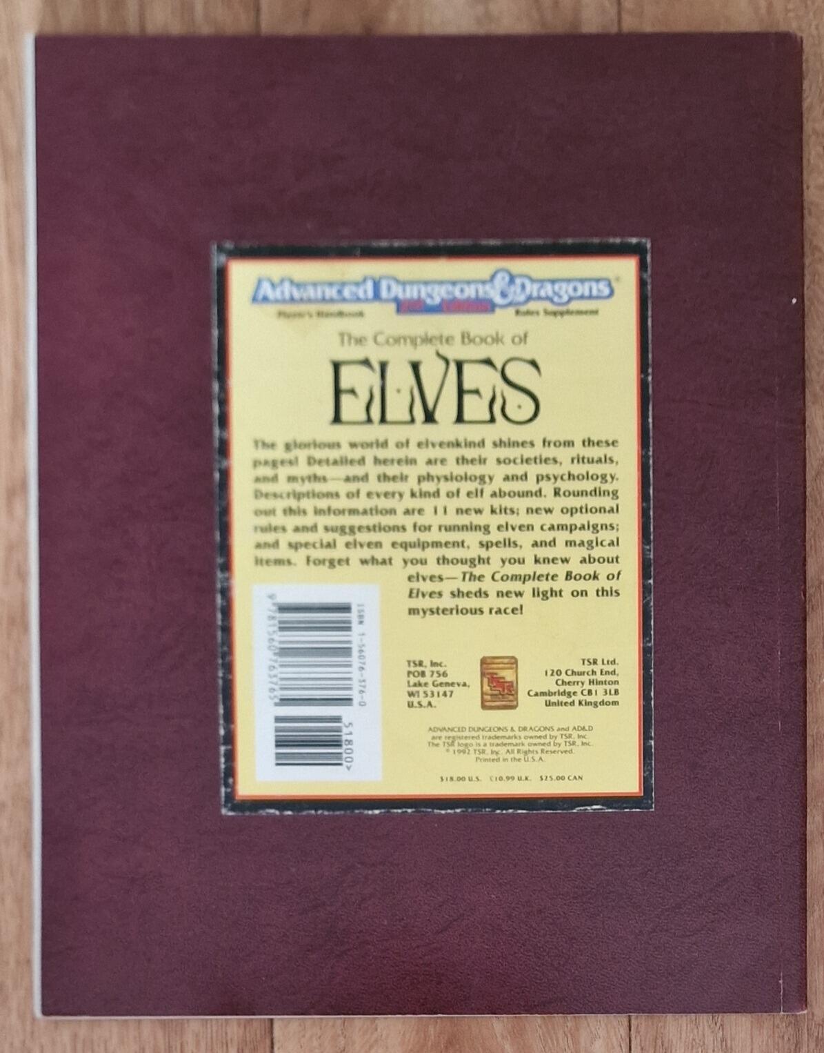 The Complete Book of Elves Handbook for 2nd Edition Advanced Dungeons ...