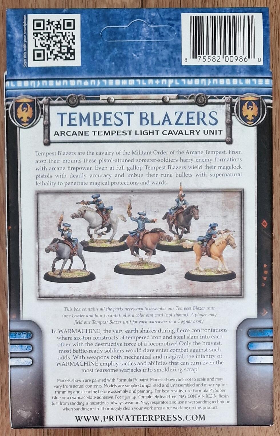 Warmachine Miniature Cygnar Tempest Blazers Arcane Cavalry Privateer Press