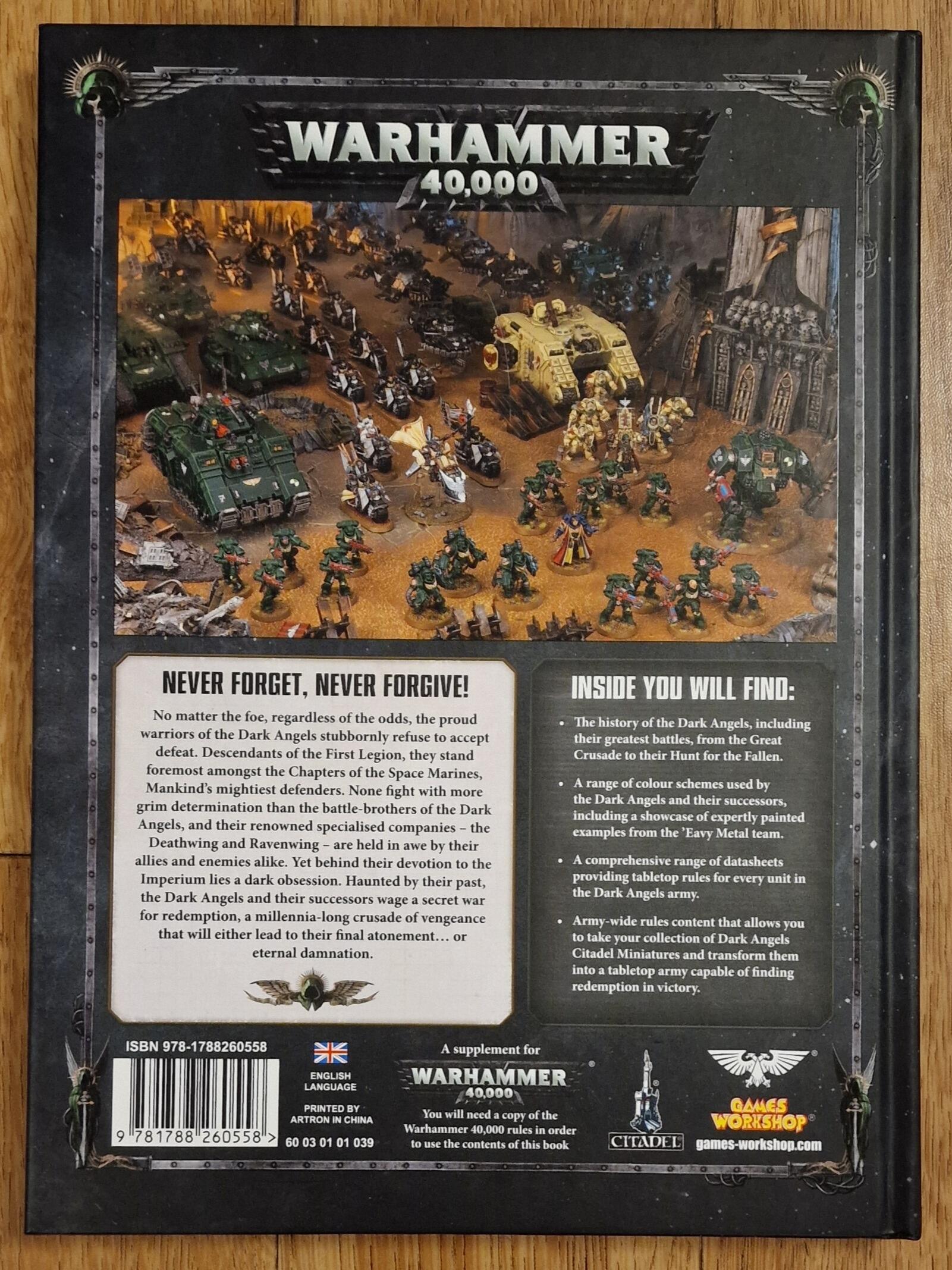 Warhammer 40000 Codex Adeptus Astartes Dark Angels 8th Edition 40K