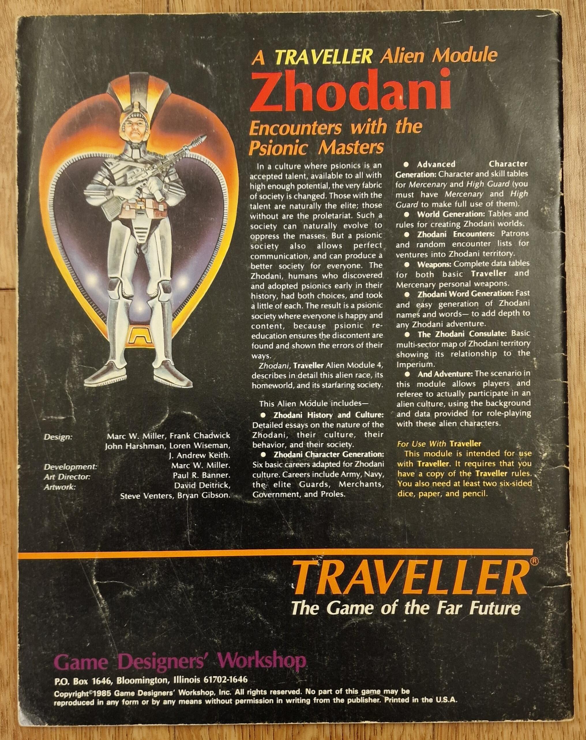 Alien Module 4 Zhodani for Classic Traveller by GDW