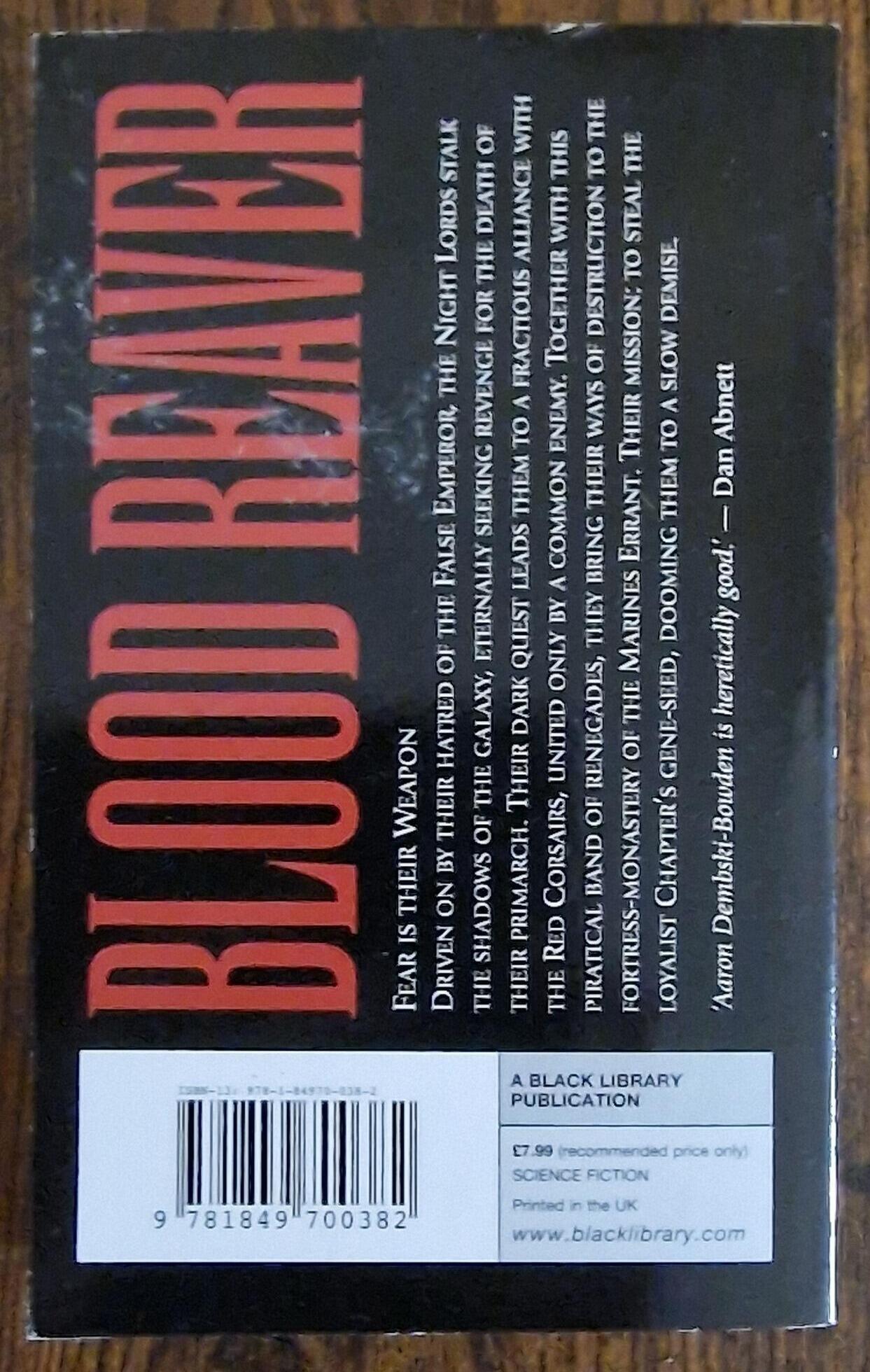 Blood Reaver Book Warhammer 40000 Black Library A Night Lords Novel