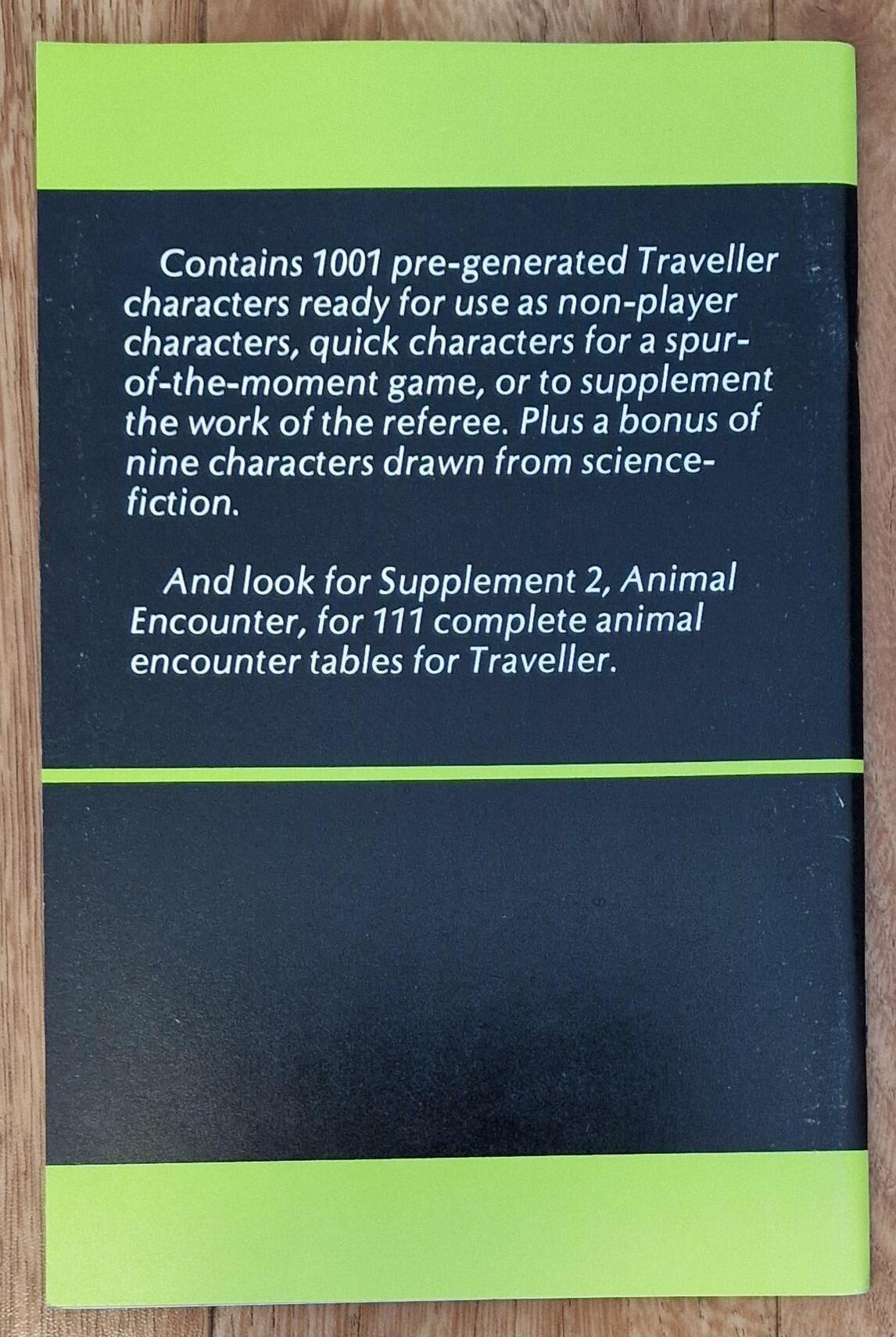 Supplement 1 1001 Characters for Classic Traveller by GDW