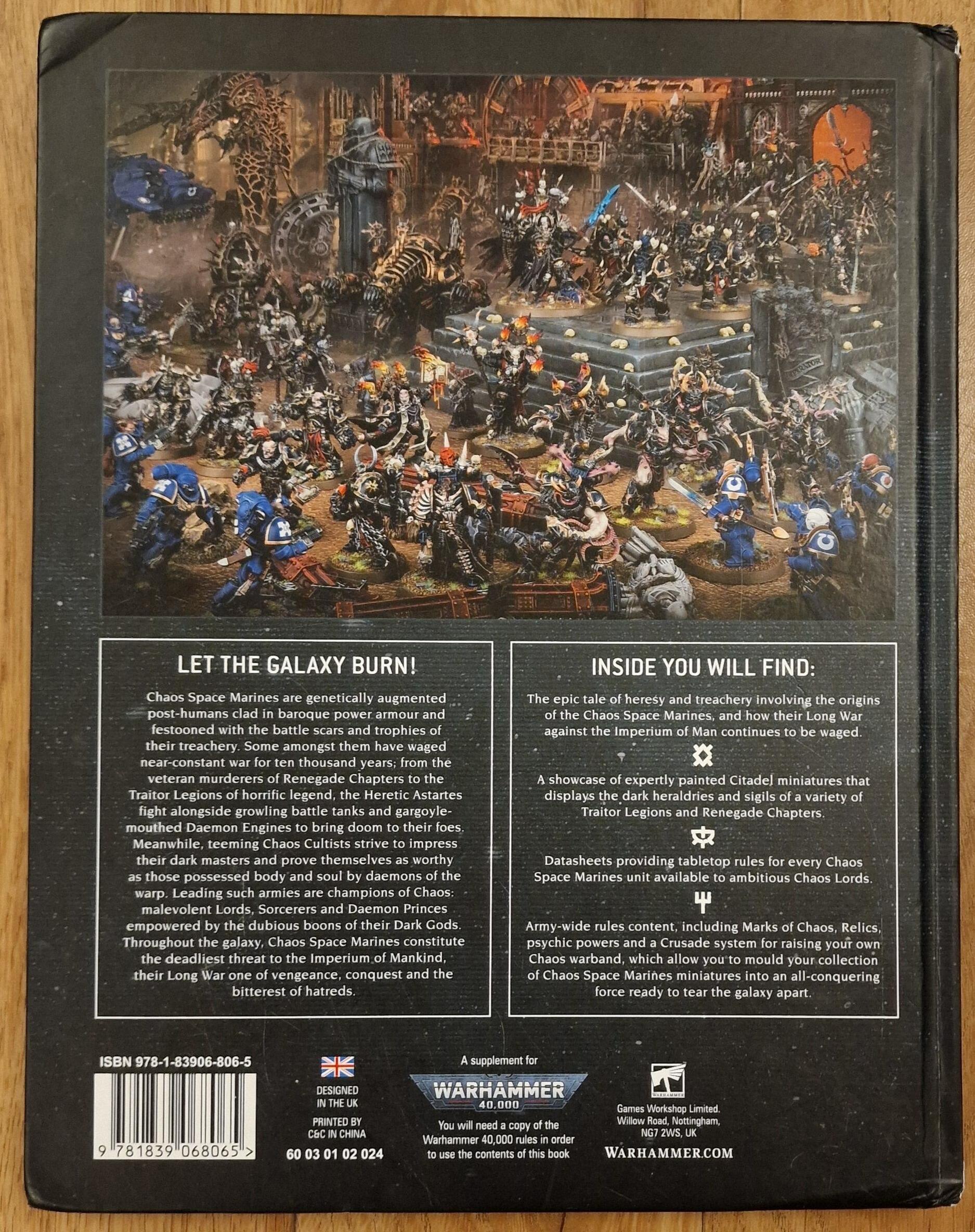 Warhammer 40000 Codex Supplement Chaos Space Marines 9th Edition Hardback