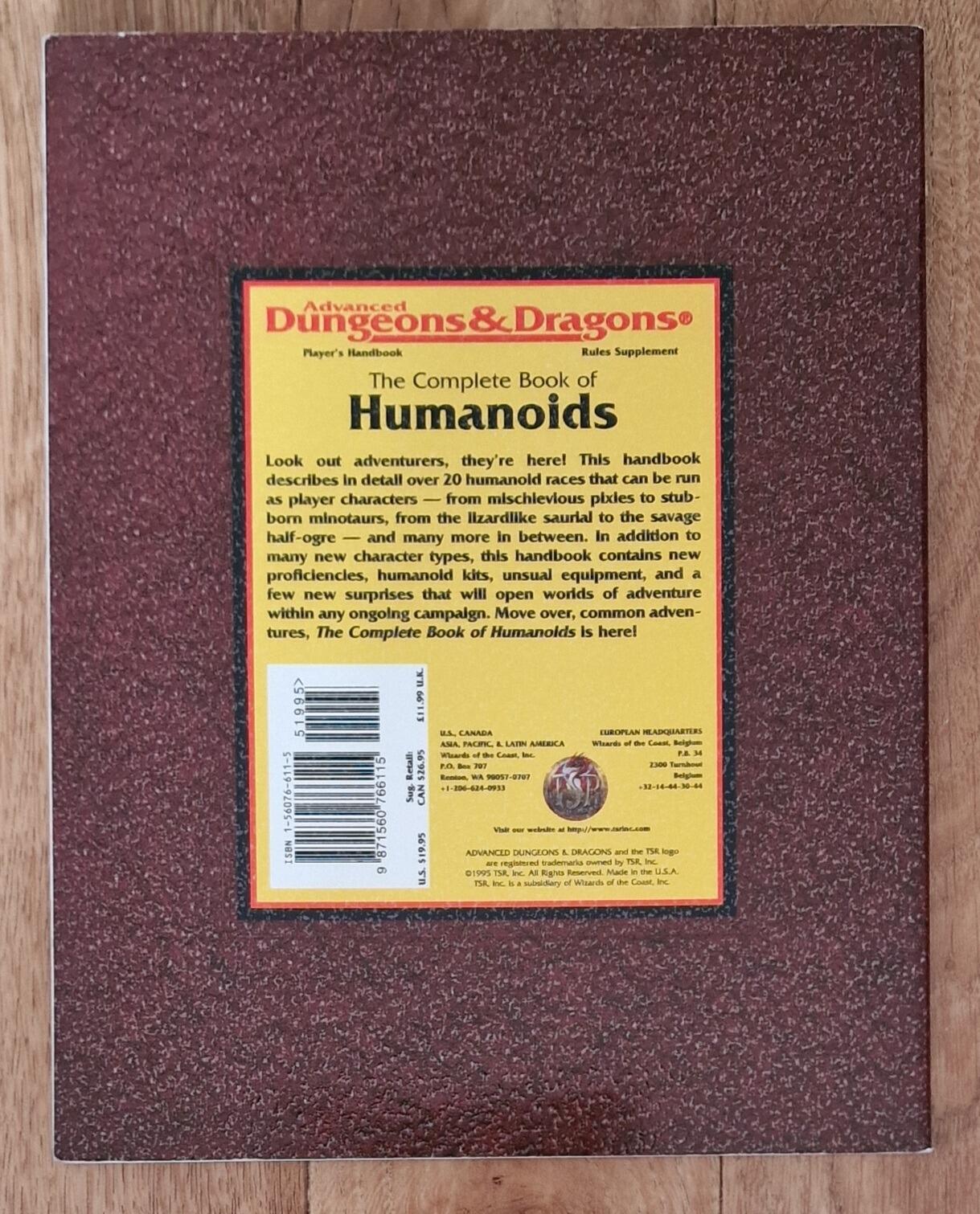 The Complete Book of Humanoids for 2nd Edition Advanced Dungeons ...