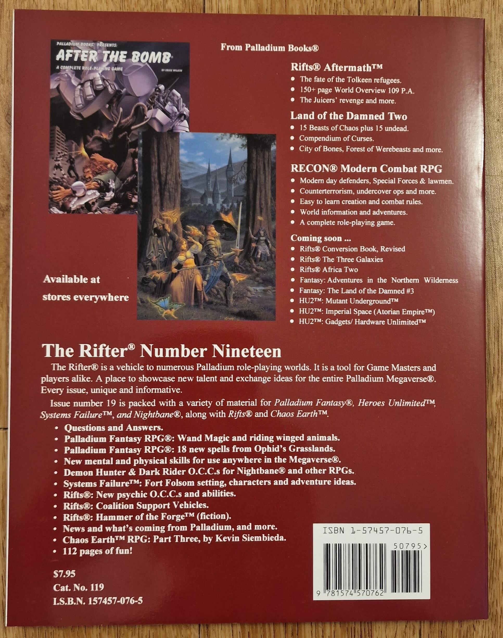 The Rifter Issue 19 for all Palladium RPGs