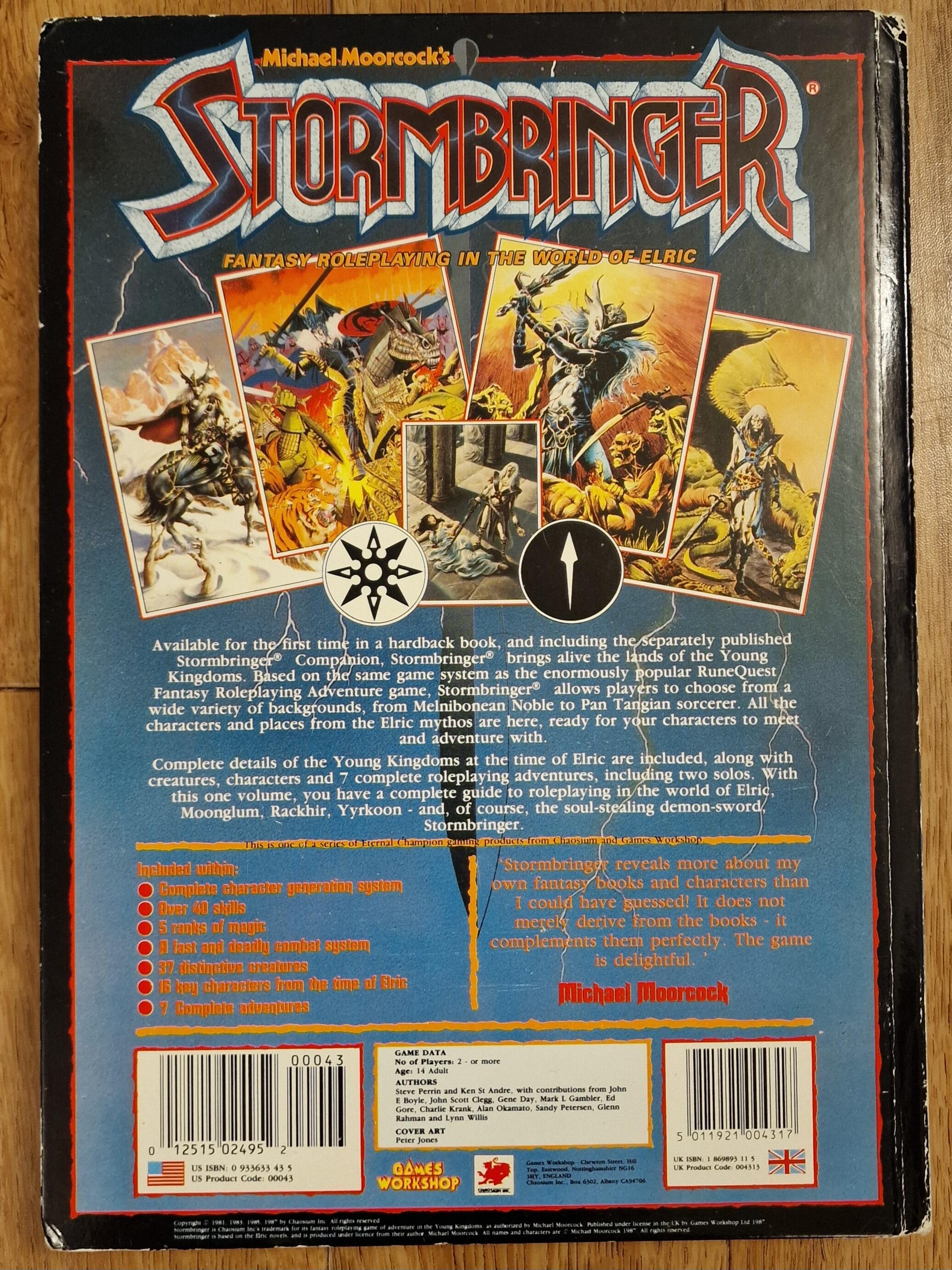 Stormbringer 3rd edition by Games Workshop under licence from Chaosium
