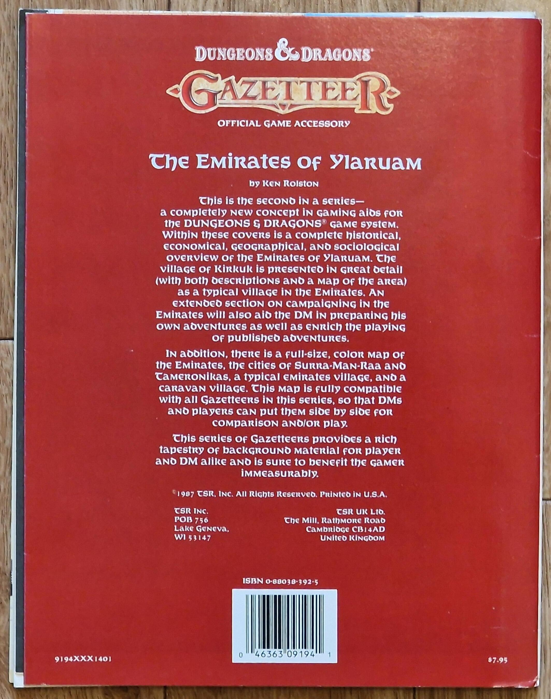 GAZ 2 The Emirates of Ylaruam for Dungeons & Dragons complete with map