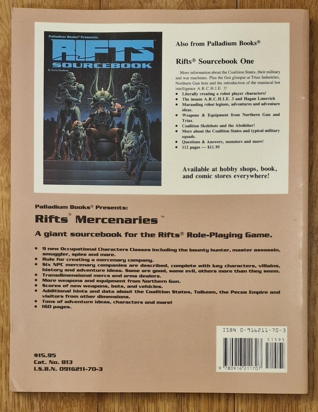 RIFTS Mercenaries by Palladium Books RPG