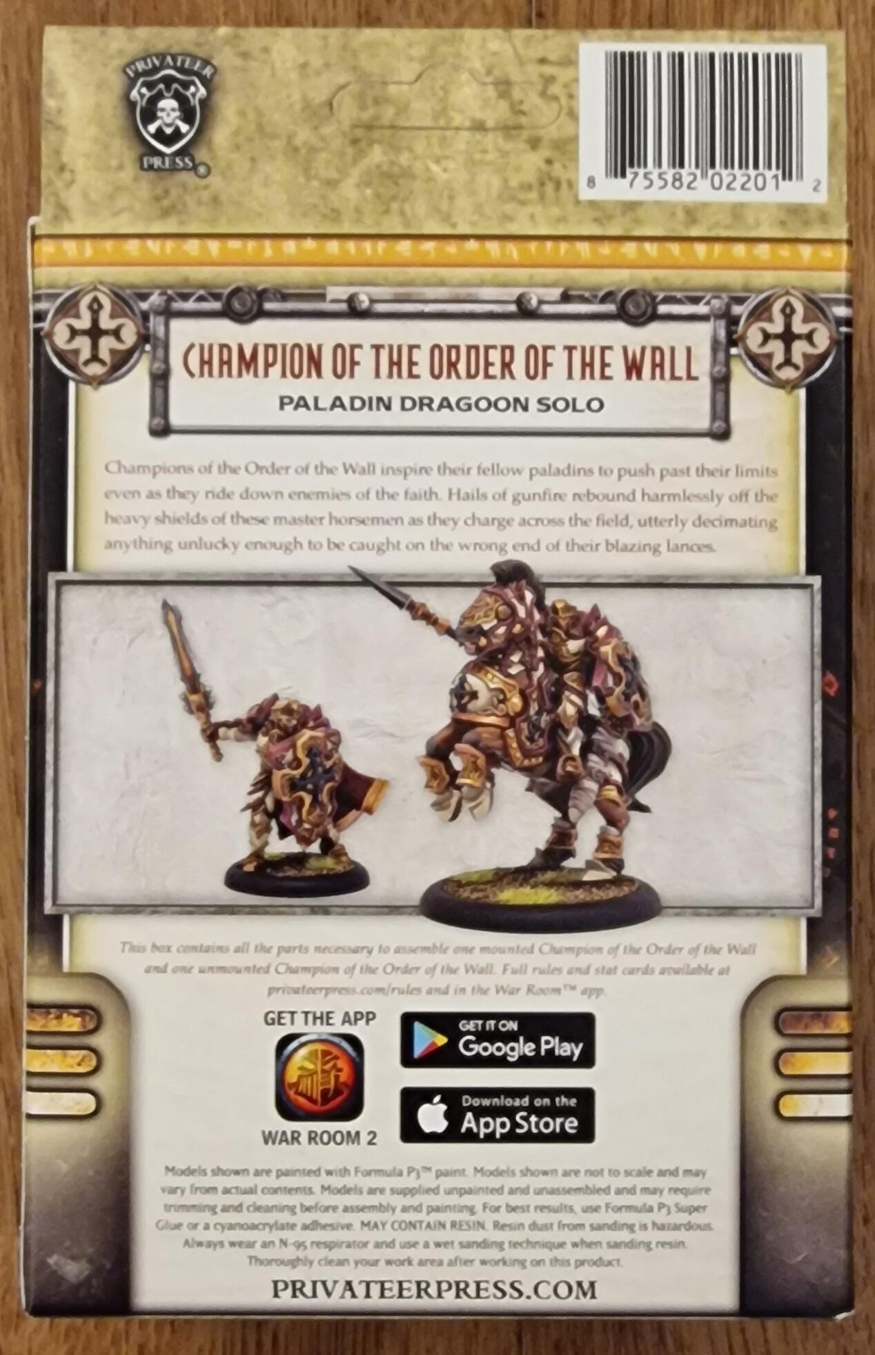 Warmachine Miniature Protectorate of Menoth Champion of the Order of ...