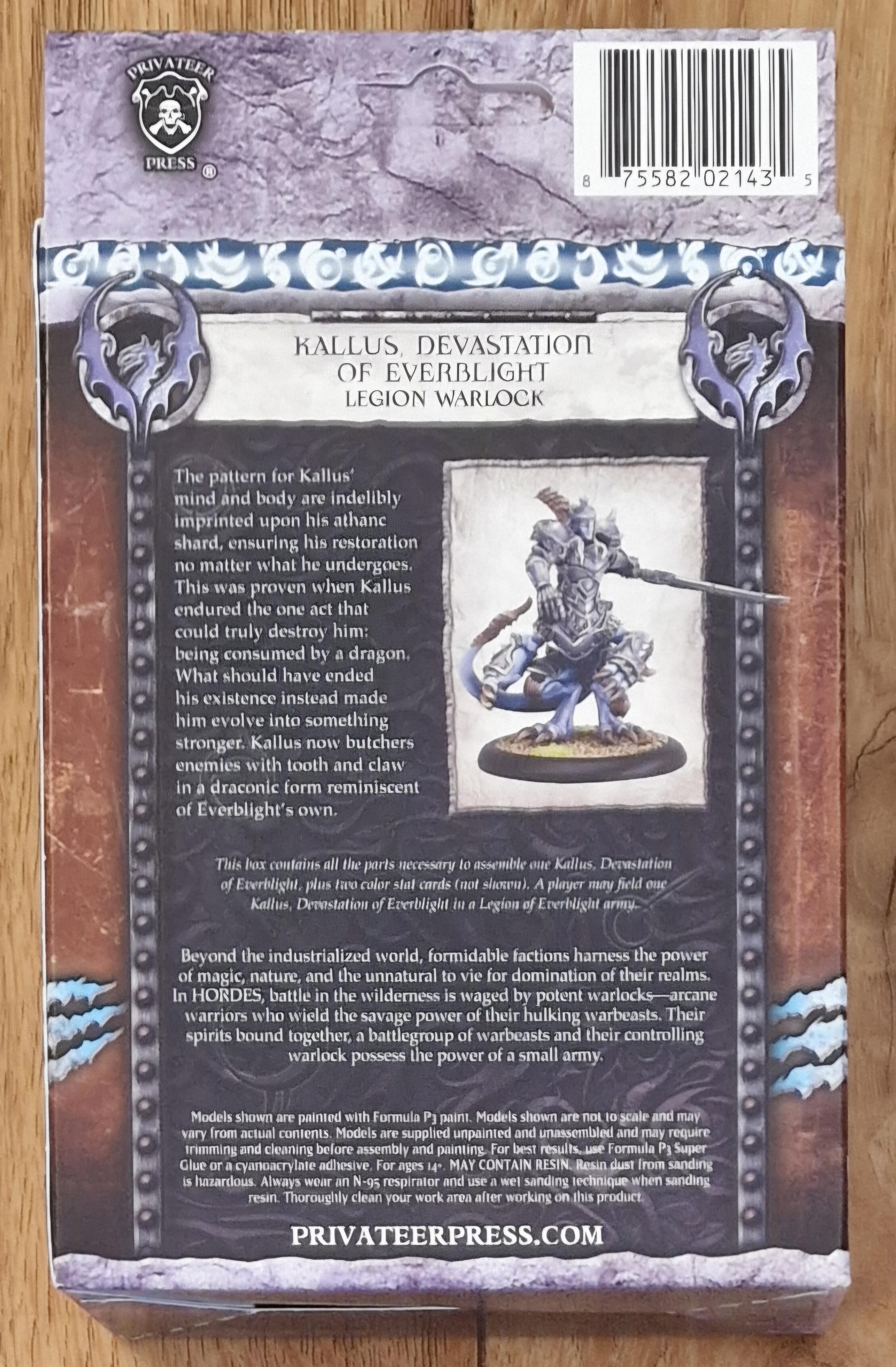 Hordes Miniature Legion of Everblight Kallus Devastation of Everblight ...