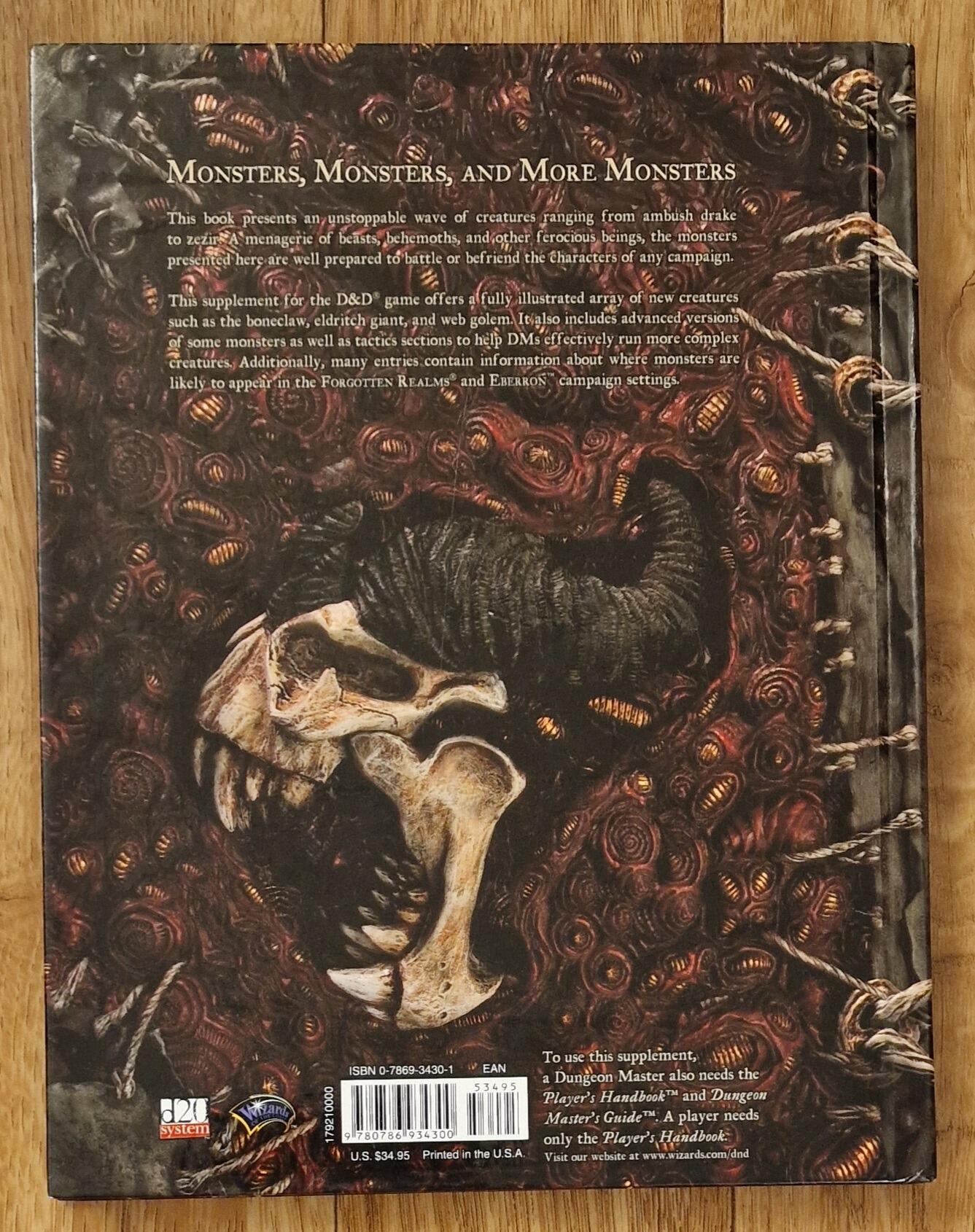 Monster Manual 3 III for Dungeons & Dragons 3.5 D&D First Print 11 08