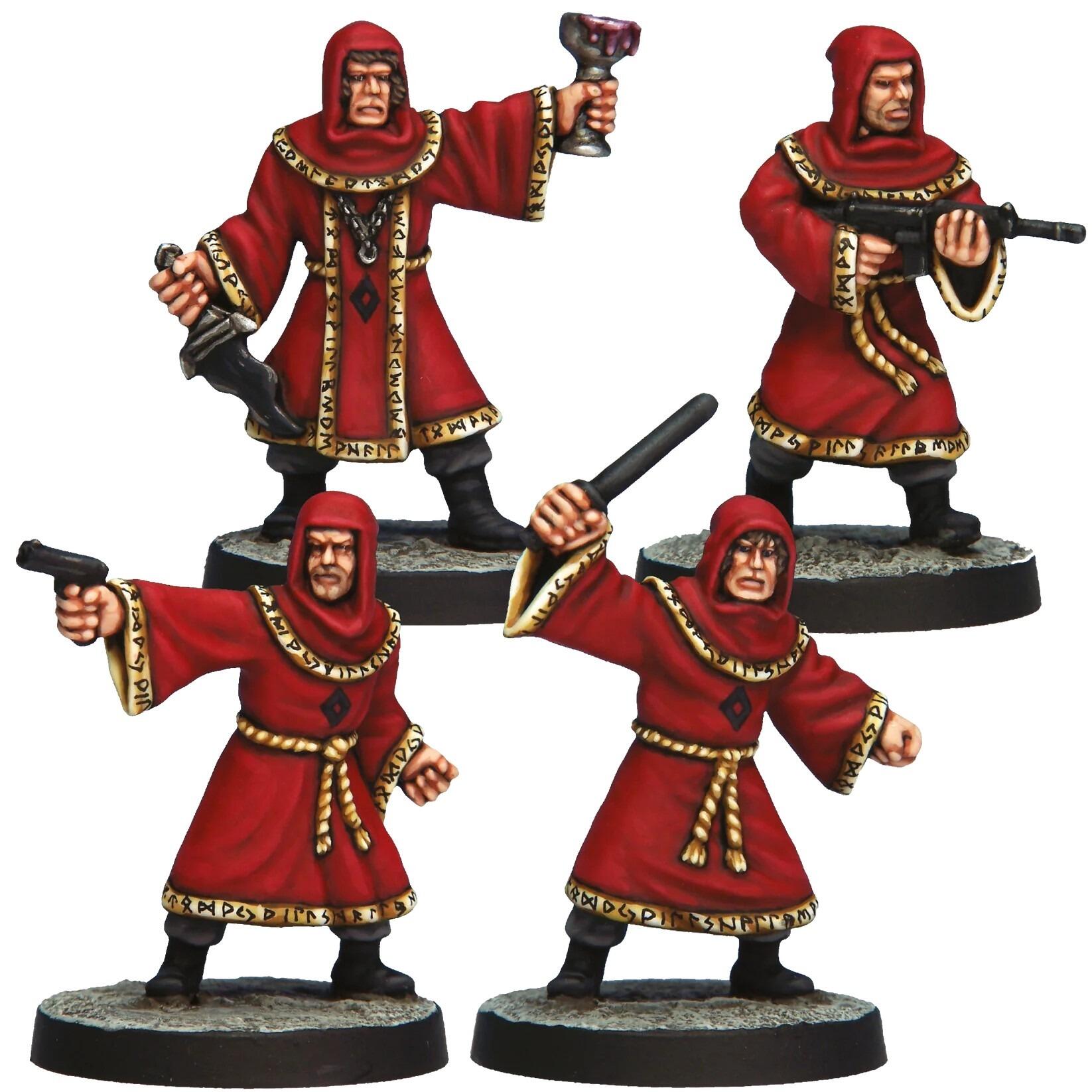 Cultists 4 metal miniatures by Crooked Dice Unpainted
