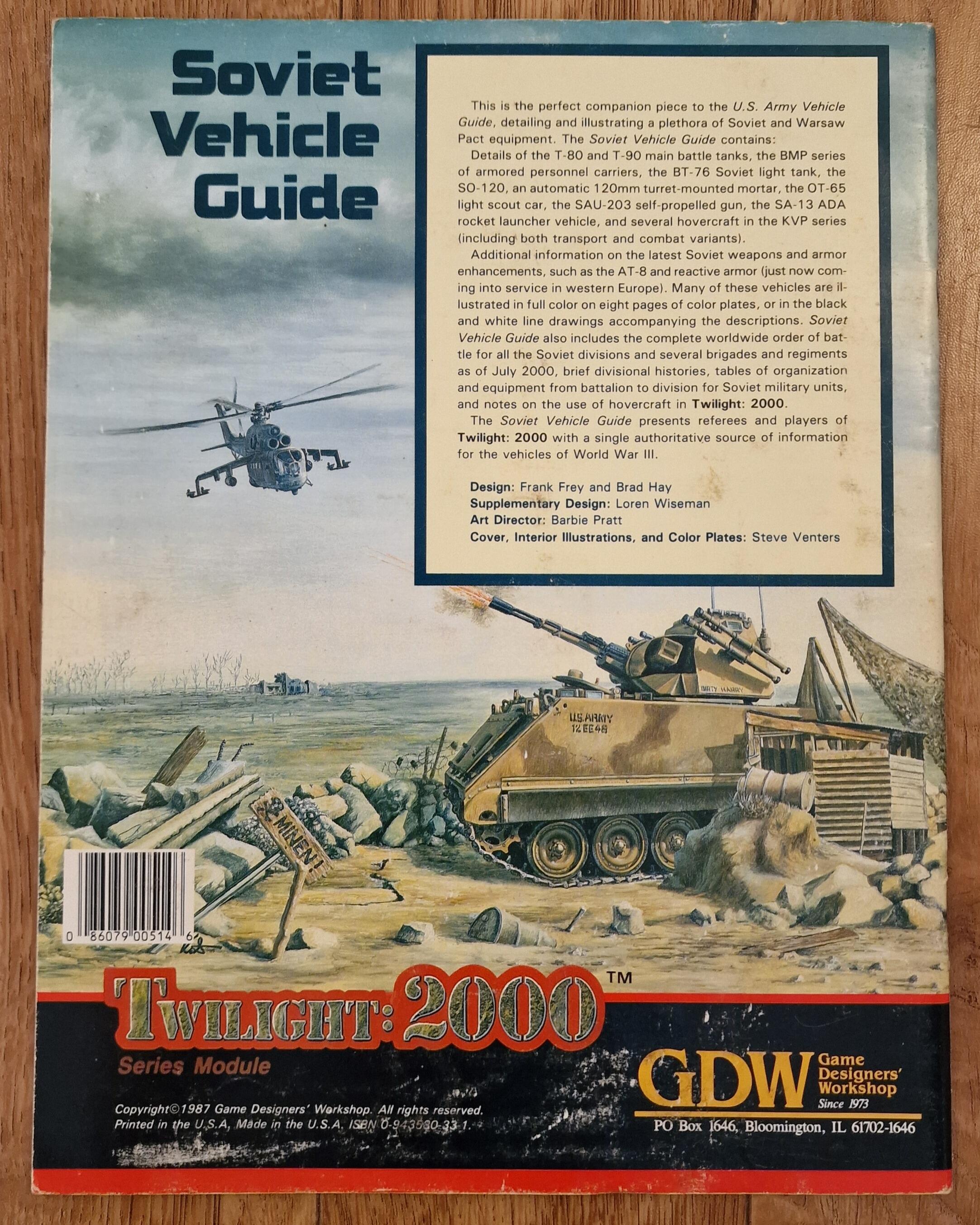 Soviet Vehicle Guide for Twilight 2000 by GDW