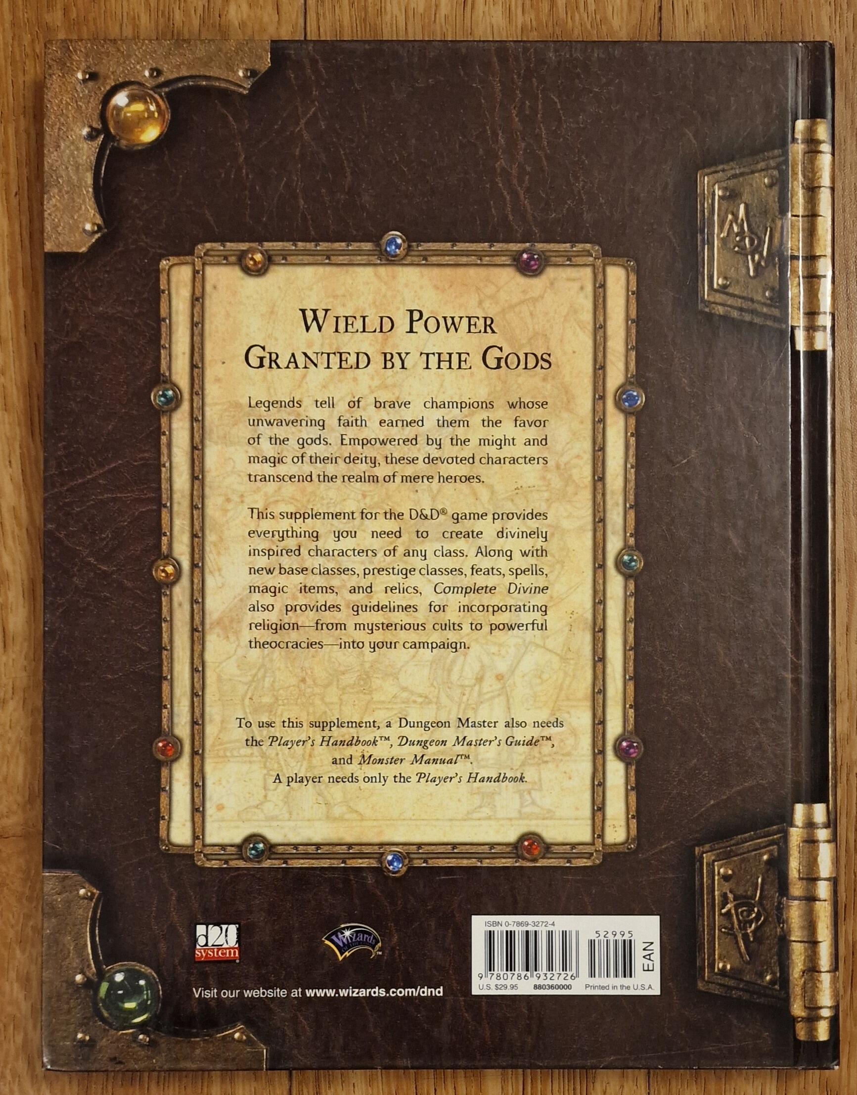 Complete Divine for D&D 3.5 Dungeons & Dragons 1st Printing D20 02 01